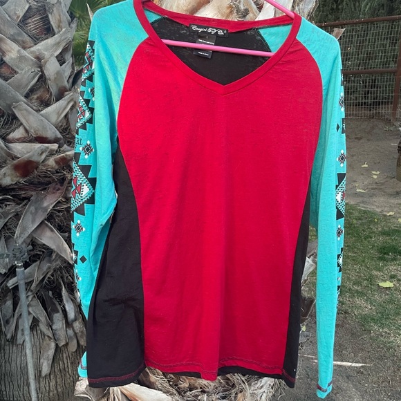 Cowgirl Tuff | Tops | Womens Cowgirl Tuff Never Give Up Top Size Large ...